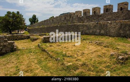 The base of the 14th century Red Mosque ruins in the UNESCO-listed ...