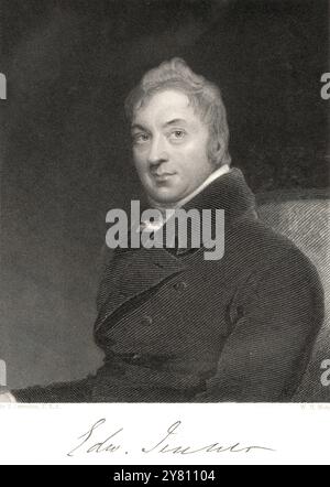Edward Jenner. Engraving of Edward Jenner (1749- 1823), British ...