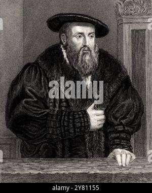 Johannes Kepler (1571-1630). Historical document with a portrait of the German mathematician and ...