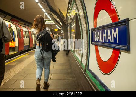 LONDON- SEPTMEBER 13, 2024: Balham London Underground logo on station ...
