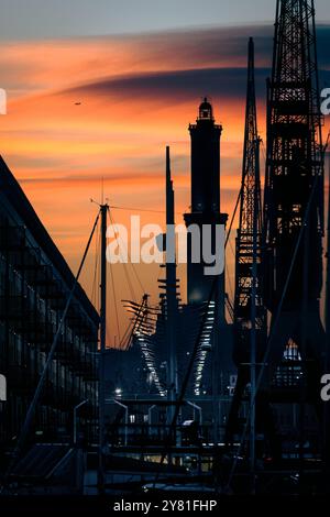 lanterna lighthouse genoa aerial view from helicopter Stock Photo - Alamy