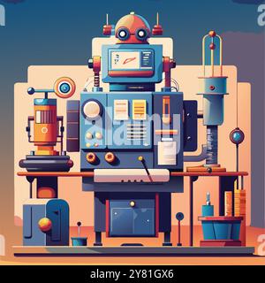 levers retro control panel cartoon vector illustration Stock Vector Image & Art - Alamy