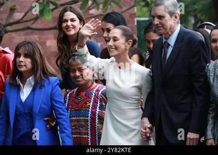 Mexico’s President Claudia Sheinbaum Pardo speaks during a briefing at ...