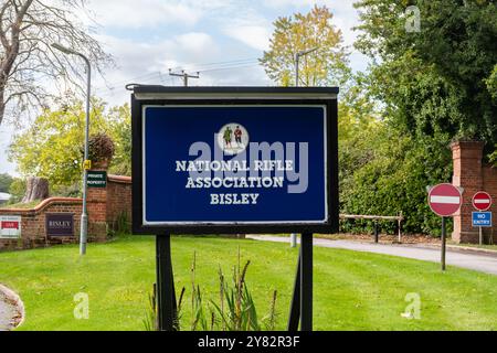 National Rifle Association sign at Bisley shooting range in Surrey ...