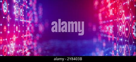 Encryption. Neuro interface. Artificial intelligence. Machine learning. Data background. Big ...