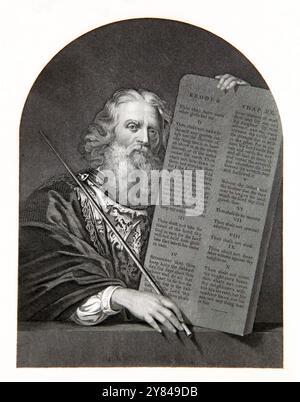 Illustration of Moses with the Tablets of Law (Ten Commandments) from ...