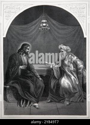 Illustration of Nicodemus Came to Jesus by Night (John) by Harold ...