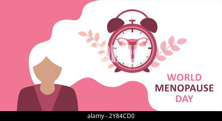 world menopause day concept with alarm clock vector illustration Stock ...