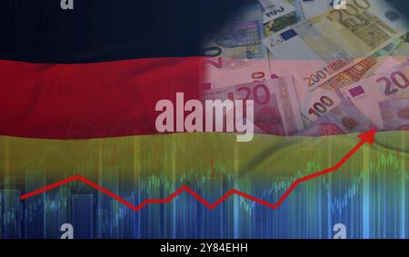 Financial graph of German economic recovery. Germany economy growth on ...