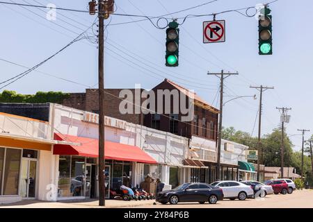Tallulah, Louisiana, USA - April 23, 2024: Afternoon sun shines on the ...