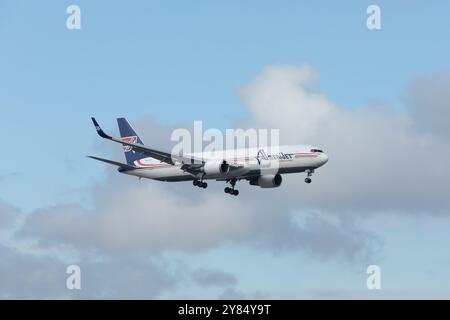 Elizabeth, New Jersey - October 2, 2024: An Amerijet Boeing 767 lands ...