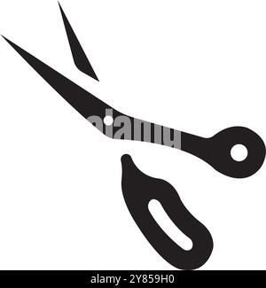 Stationery sharp scissors, illustration, vector on a white background ...