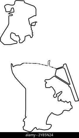 Macao map. Just a simple border map. Shape of the country. Flat blank ...