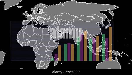 Image of diagrams over world map Stock Photo - Alamy