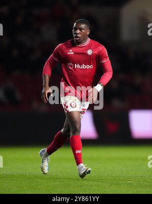Bristol City's Sinclair Armstrong during the Sky Bet Championship match at Ashton Gate, Bristol ...