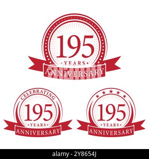 195 years anniversary logo collections. Set of 195th Anniversary ...