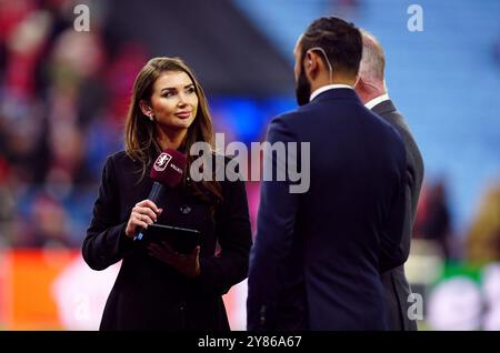 Aston Villa TV presenter Kate Tracey before the Premier League match at ...