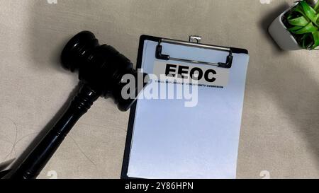 Equal Employment Opportunity Commision write on sticky notes isolated ...