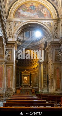 Rome, Italy, Sun beam from the ceiling of Chiesa di Santa Maria in ...