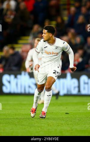 Myles Peart-Harris of Swansea City warms up before the Sky Bet ...