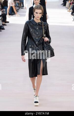 Model Libby Bennett is seen on the catwalk at the Erdem fashion show ...