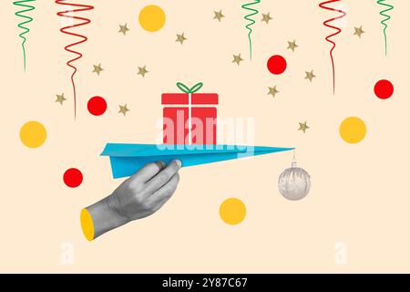 Woman with red paper plane on color background Stock Photo - Alamy