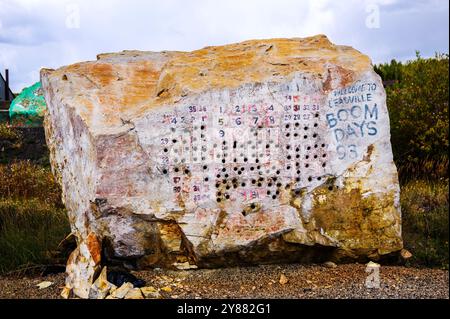 Large boulders with carved notes; from historic mines;; Leadville ...