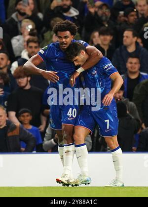 Chelsea's Pedro Neto (7) celebrates after scoring his side's opening ...