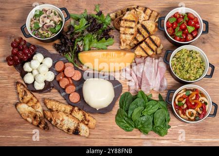 cold cuts , salads and fruit on display Stock Photo - Alamy