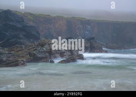 Foggy Coastal Cliffs at Clogher Beach, Dingle Peninsula Stock Photo - Alamy