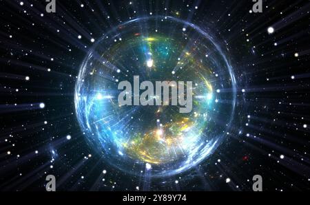Spherical energetic quantum bubble Stock Photo - Alamy
