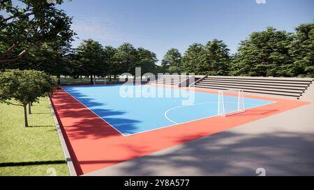 corner view of futsal futsal court at public space Stock Photo - Alamy