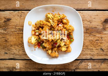 Salt and Chilli Cauliflower vegetarian friendly Asian meal Stock Photo ...