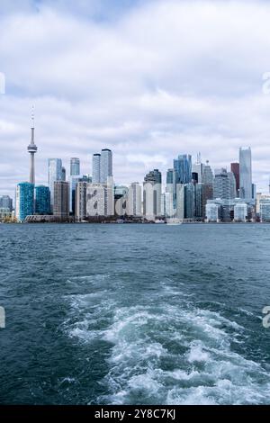 Landscape of the Ontario lake with residential and office towers and ...