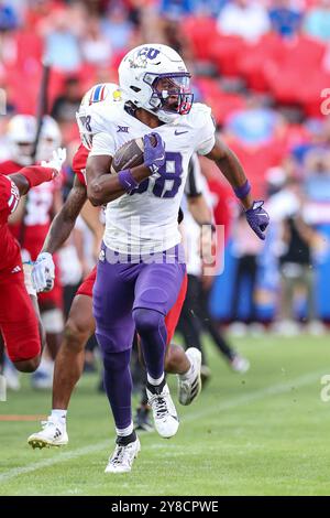 TCU wide receiver Eric McAlister (1) walks between plays during an NCAA ...
