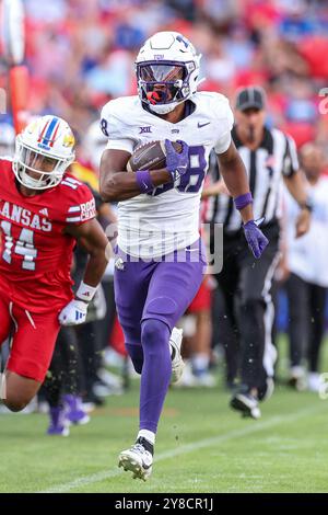 TCU wide receiver Eric McAlister (1) walks between plays during an NCAA ...