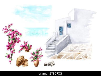 Element of traditional Greek church architecture, Mediterranean, Greece ...