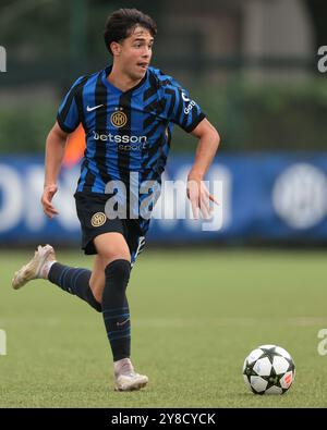 Giacomo De Pieri of FC Inter in action during the UEFA Champions League ...