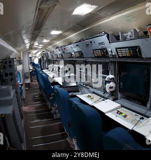 Interior of RAF Hawker Siddeley Nimrod, part of the NATO early warning ...