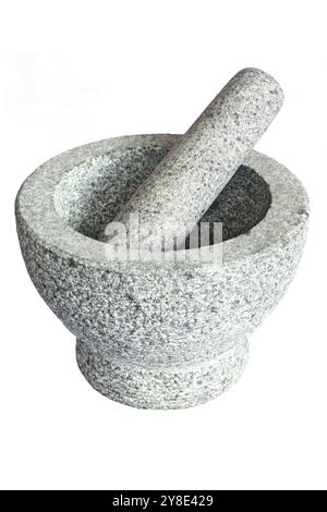 stone mortar isolated on white background Stock Photo - Alamy