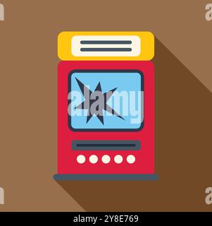 broken retro arcade machine. flat vector illustration isolated on white ...