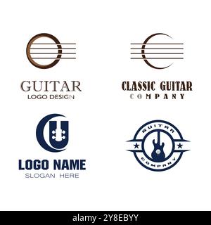 Cross Guitar Music Band Emblem logo design Stock Vector Image & Art - Alamy