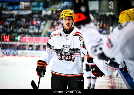 Kevin Maginot (Loewen Frankfurt, #6). GER, EHC Red Bull Muenchen vs ...