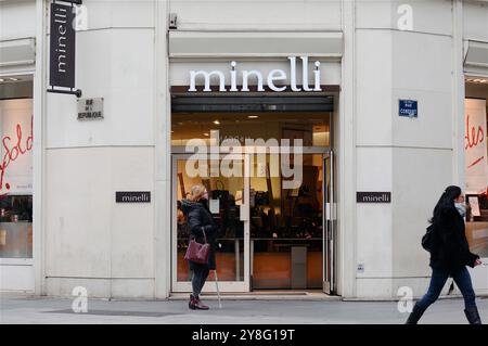 Minelli sign, a chain of Vivarte group, Lyon, France Stock Photo - Alamy