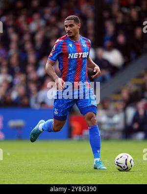 Crystal Palace's Maxence Lacroix during the Premier League match at Selhurst Park, London ...