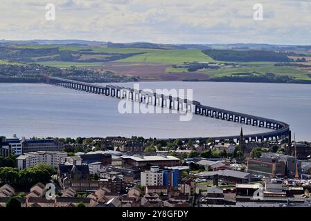 Around the UK - Tay Road & Railway Bridges, Dundee, Scotland, UK Stock ...