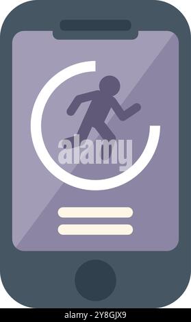 Smartphone is showing a running app interface tracking person activity ...