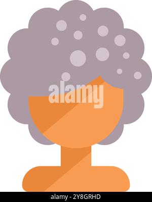 Woman skin problem illustration. Woman dandruff problem dirty head ...