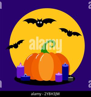 Monster with candles, illustration, vector on white background Stock ...