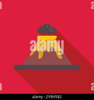 Volcano erupting, with molten lava spewing out from the crater. Volcano ...